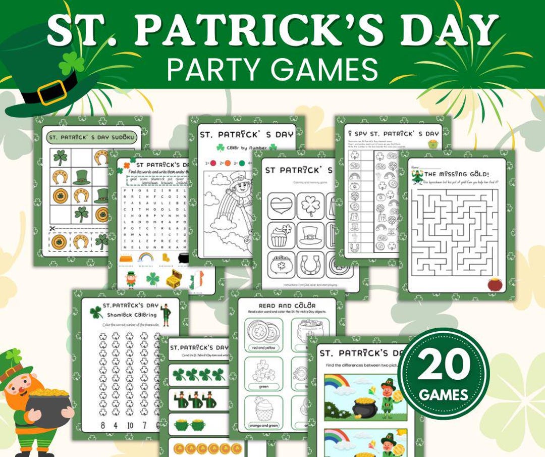 St Patricks Day Games,st Patricks Games Bundle,st Patricks Day Games ...