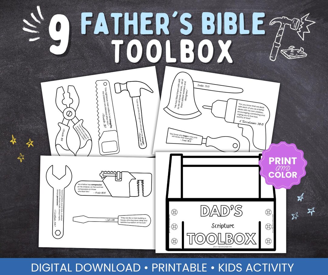 Father’s Day Toolbox Craft – Bible-themed Printable Coloring Activity ...