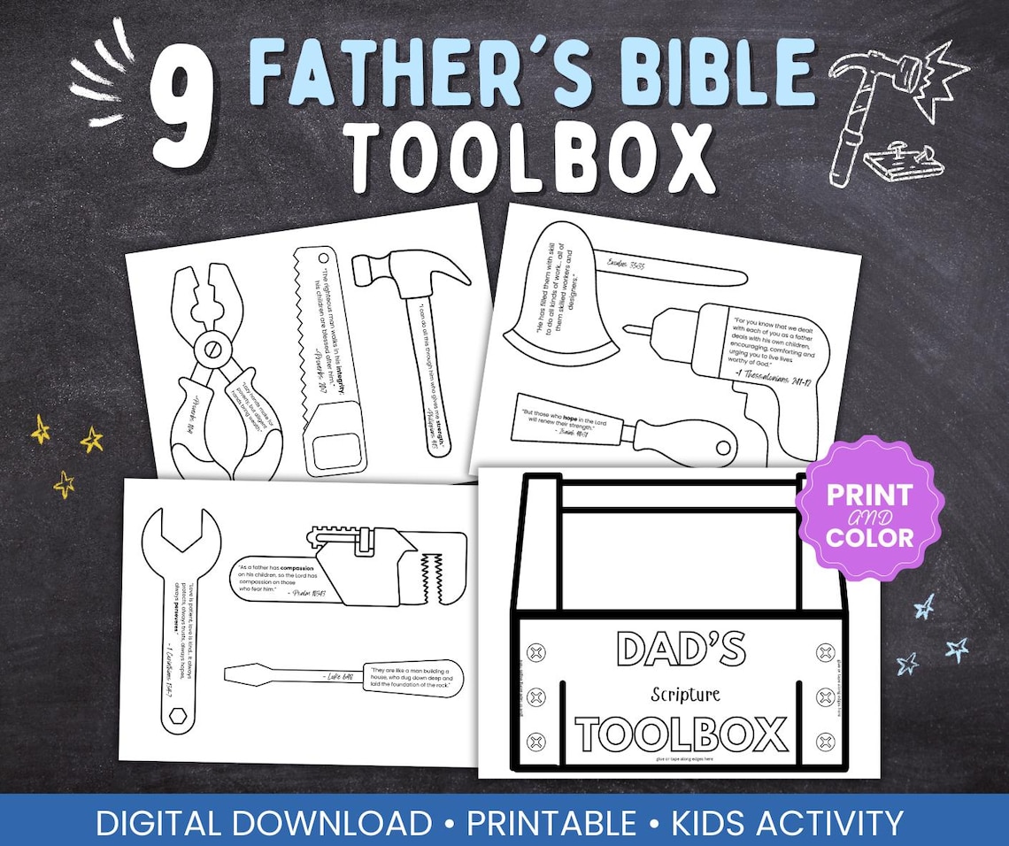 Father’s Day Toolbox Craft – Bible-themed Printable Coloring Activity ...