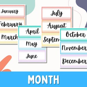 Classroom Calendar Display and Weather Station Printable Bright Pastel ...