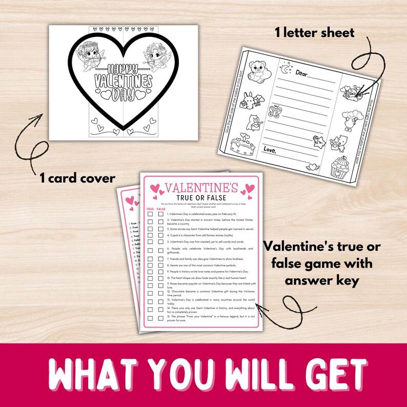 Heart-shaped Valentine Letter Craft for Kids | Printable DIY Paper ...