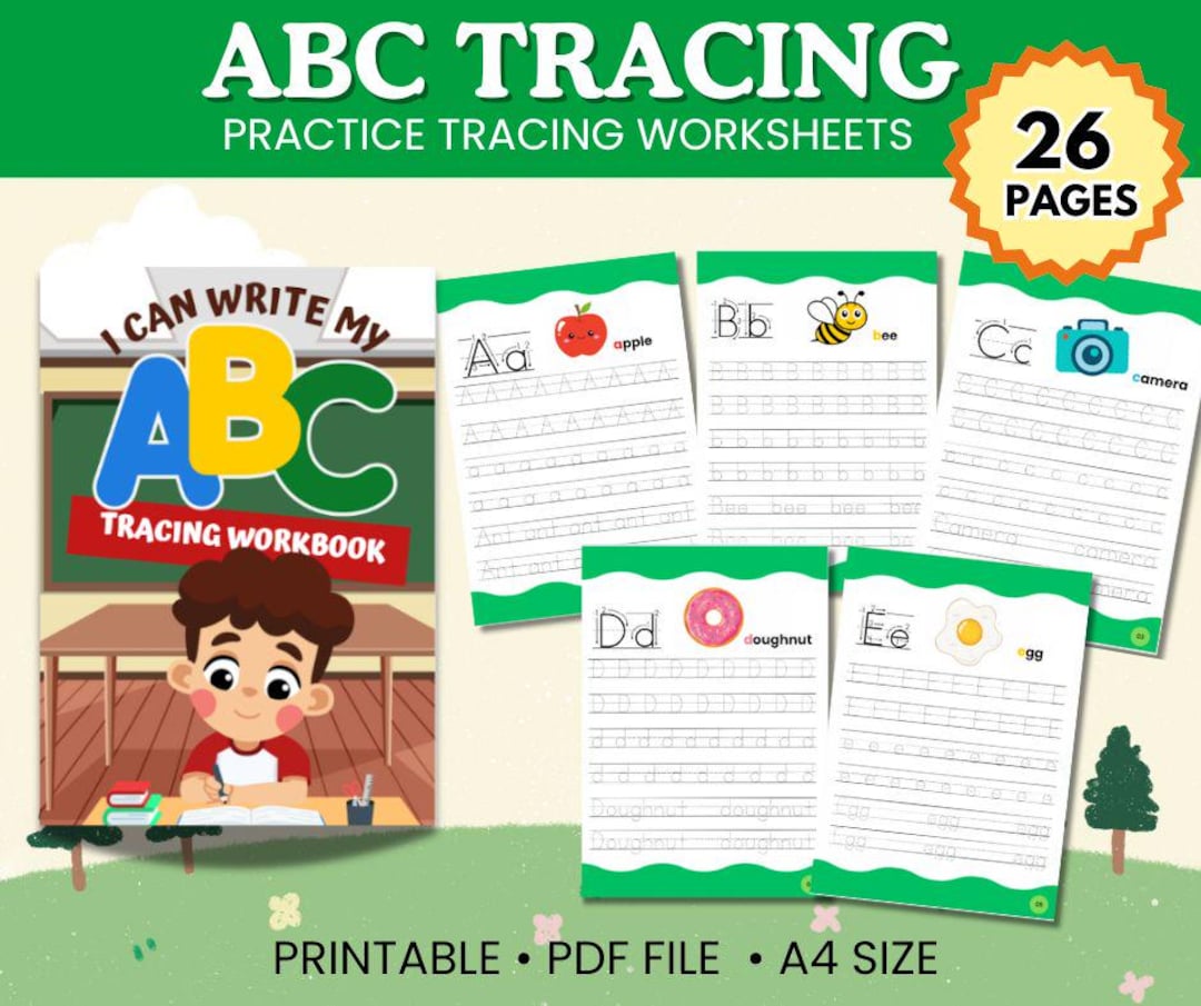 Alphabet Tracing Workbook for Kids 26 Printable Alphabet I Know My ...