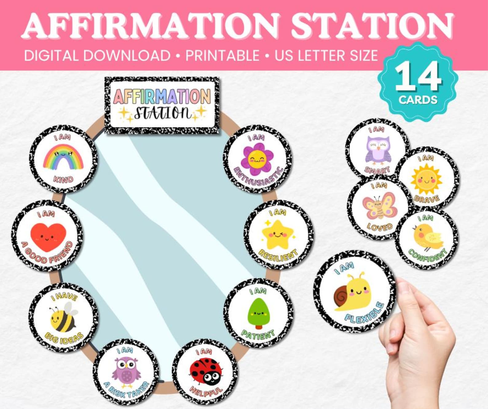 Printable Affirmations Station for Kids Positive Affirmations Decor ...