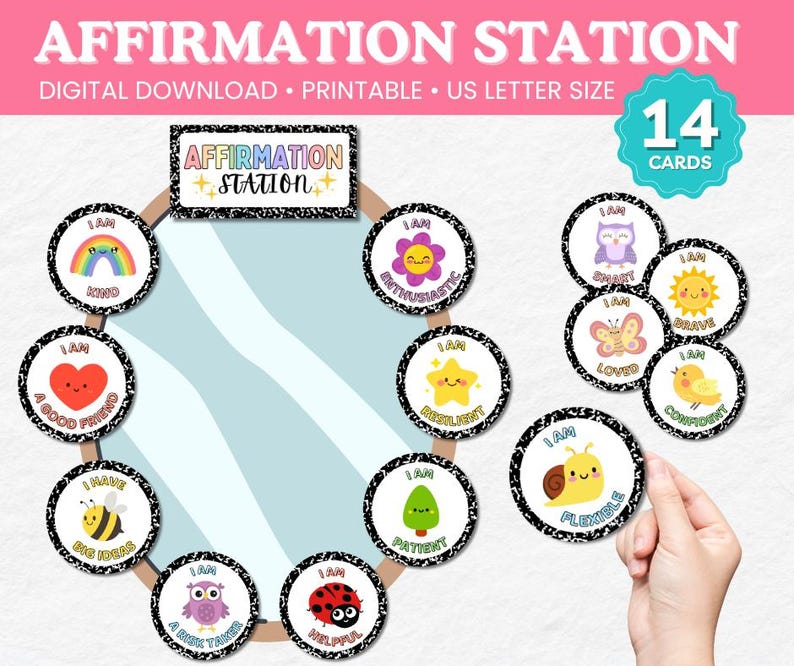 Printable Affirmations Station for Kids Positive Affirmations Decor ...