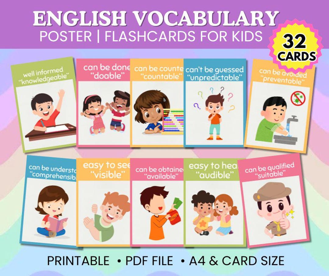 English Grammar Poster Set – Printable Vocabulary Decor for Classroom ...