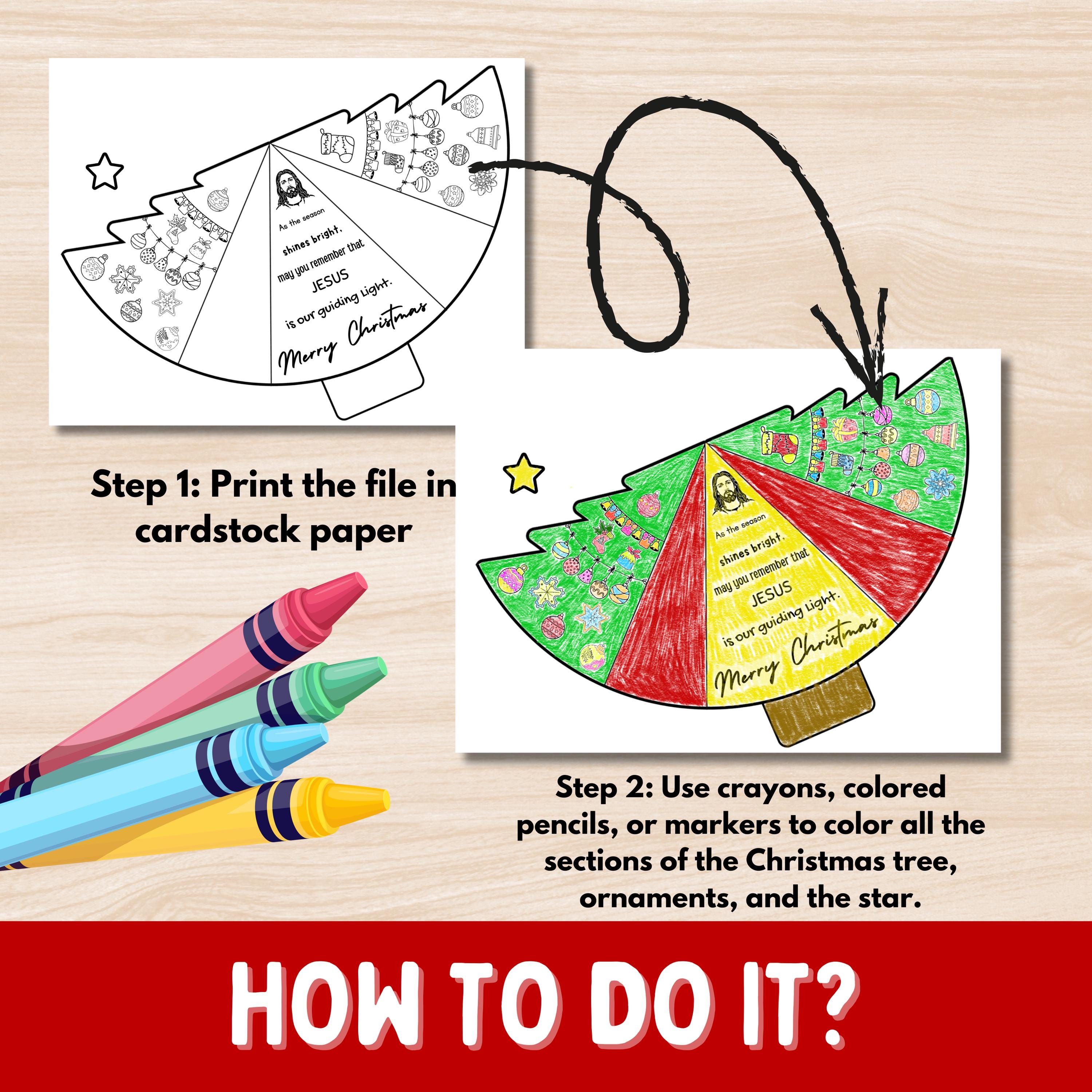 Christian Christmas Tree Craft Printable Light of the World Bible Craft ...