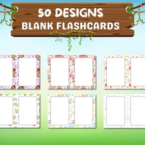 50 Editable Blank Flashcards for Kids | Customizable Design Flashcards ...