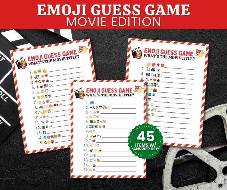 Emoji Movie Title Game: Fun Printable Challenge (digital Download) - Etsy