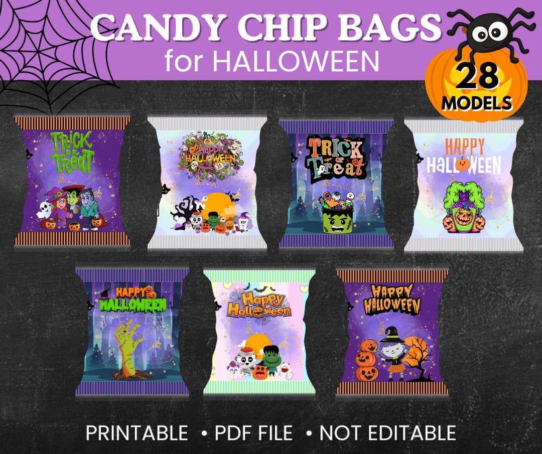Halloween Chip Bag, Trick or Treat Bag, Halloween Decorations Favors ...