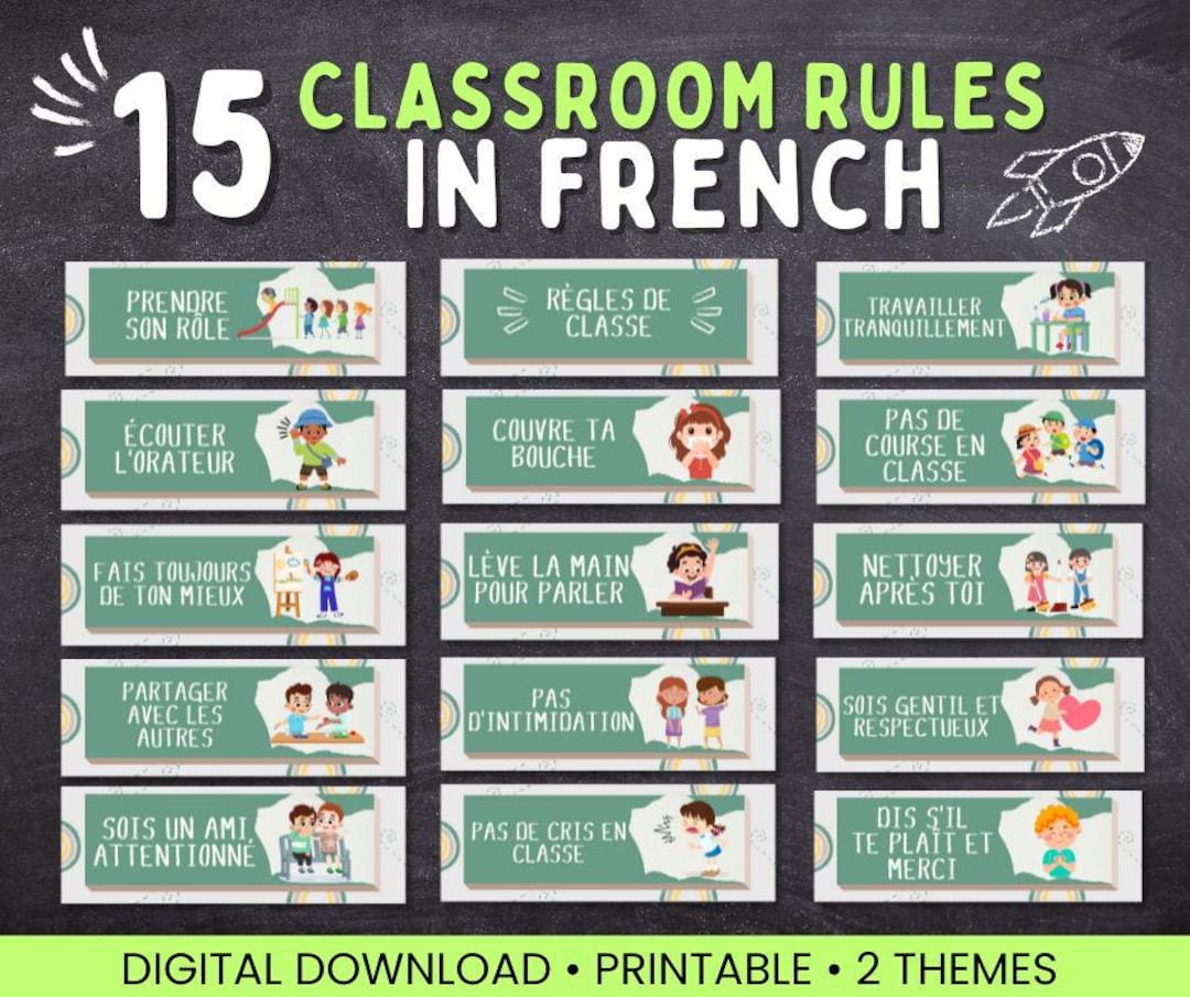 French Classroom Rules Printable | Classroom Rules | Daycare Classroom ...