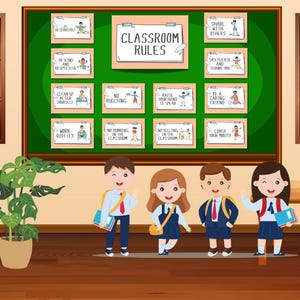 Printable Classroom Rules | Daycare Behavior Guidelines | Pre-k Rules ...