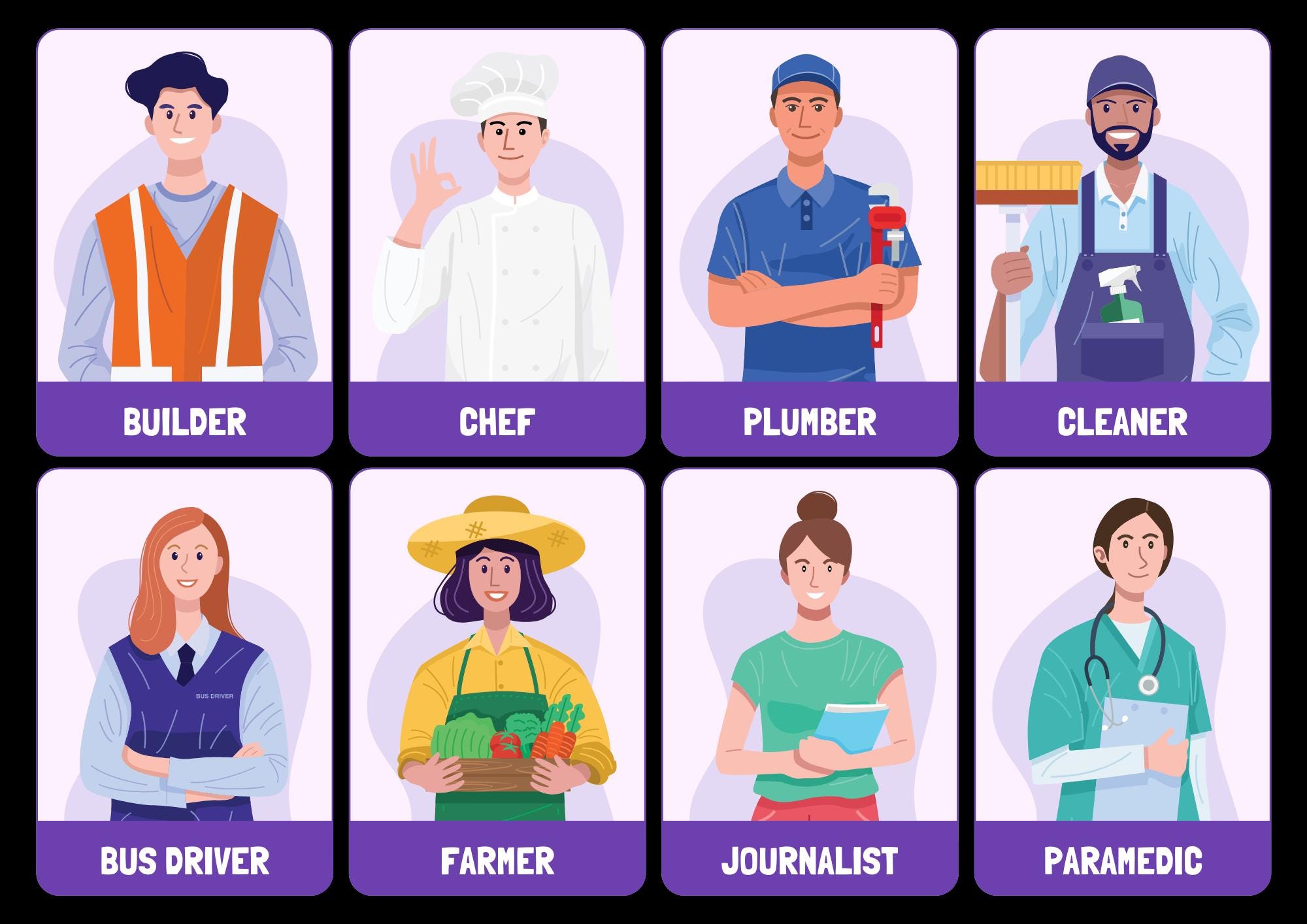 Professions and Occupations Flashcards for Kids, Community Helpers ...