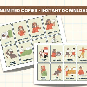 Daily Routine Cards Visual Schedule Toddler Routine Chart for Kids ...