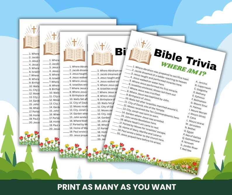 Bible Games, Bible Riddles Where Am I Womens Ministry Games Bible Games ...