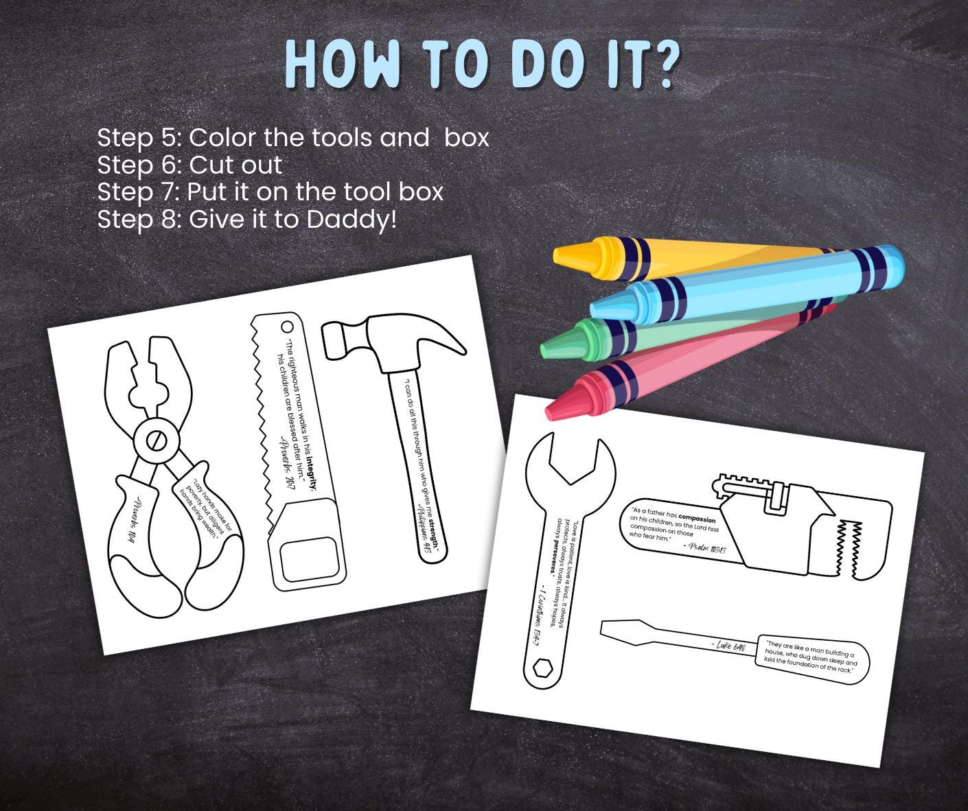 Father’s Day Toolbox Craft – Bible-themed Printable Coloring Activity ...