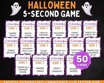 Halloween 5 Second Game | Printable Halloween Game | Halloween Party ...