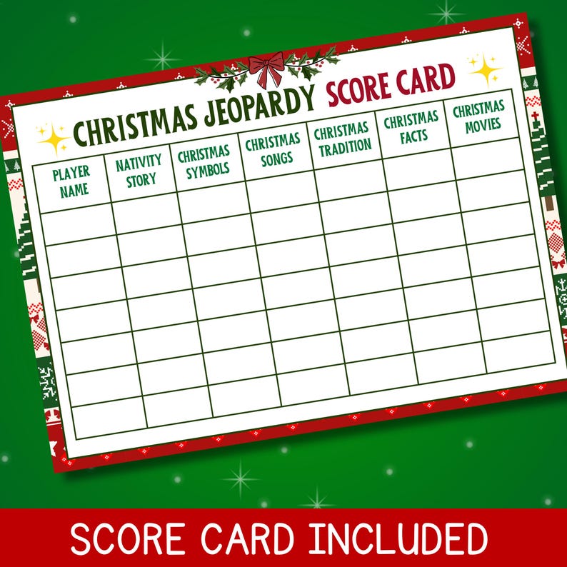 Christmas Jeopardy Game, Printable Holiday Trivia, Christmas Office ...