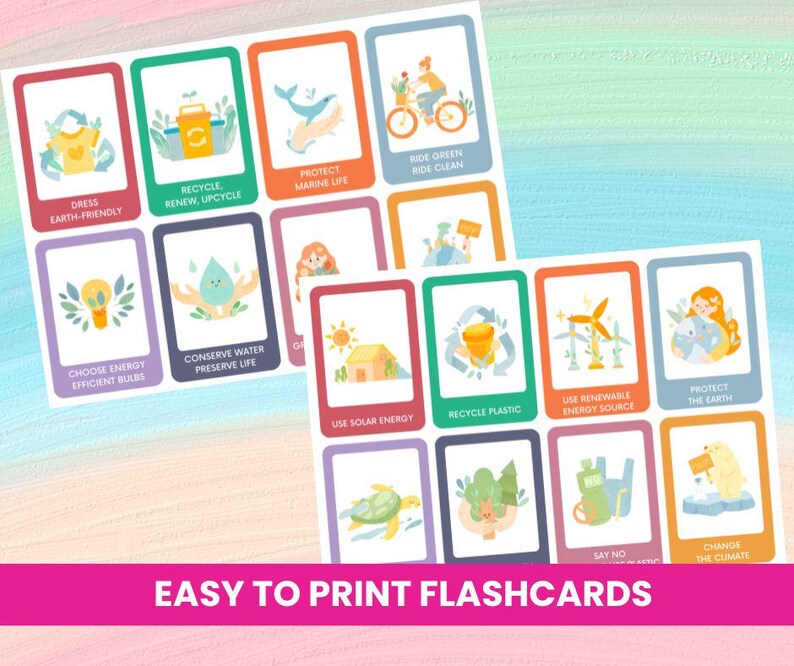 Earth Day Flashcards ,earth Day Kids Flashcards Cards ,homeschool ...