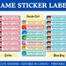 Name Sticker Label for Notebook for Kids Template Stick on Name Labels ...