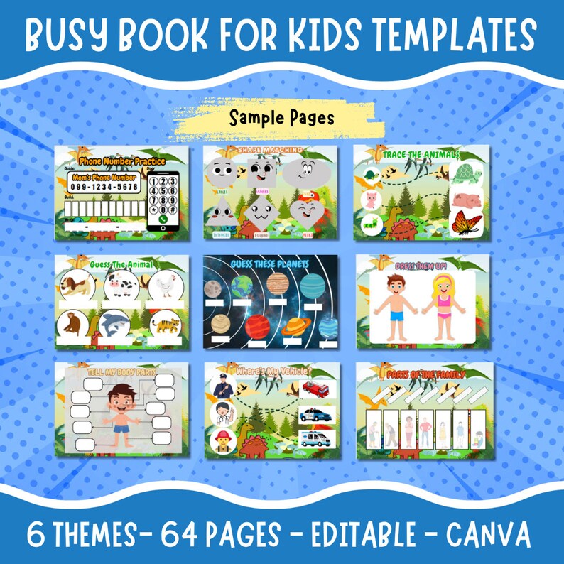 Dinosaur Busy Book Printable for Kids | Activity Binder Template | Kids ...
