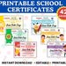 Printable Student Award Certificates: Editable School Certificates ...