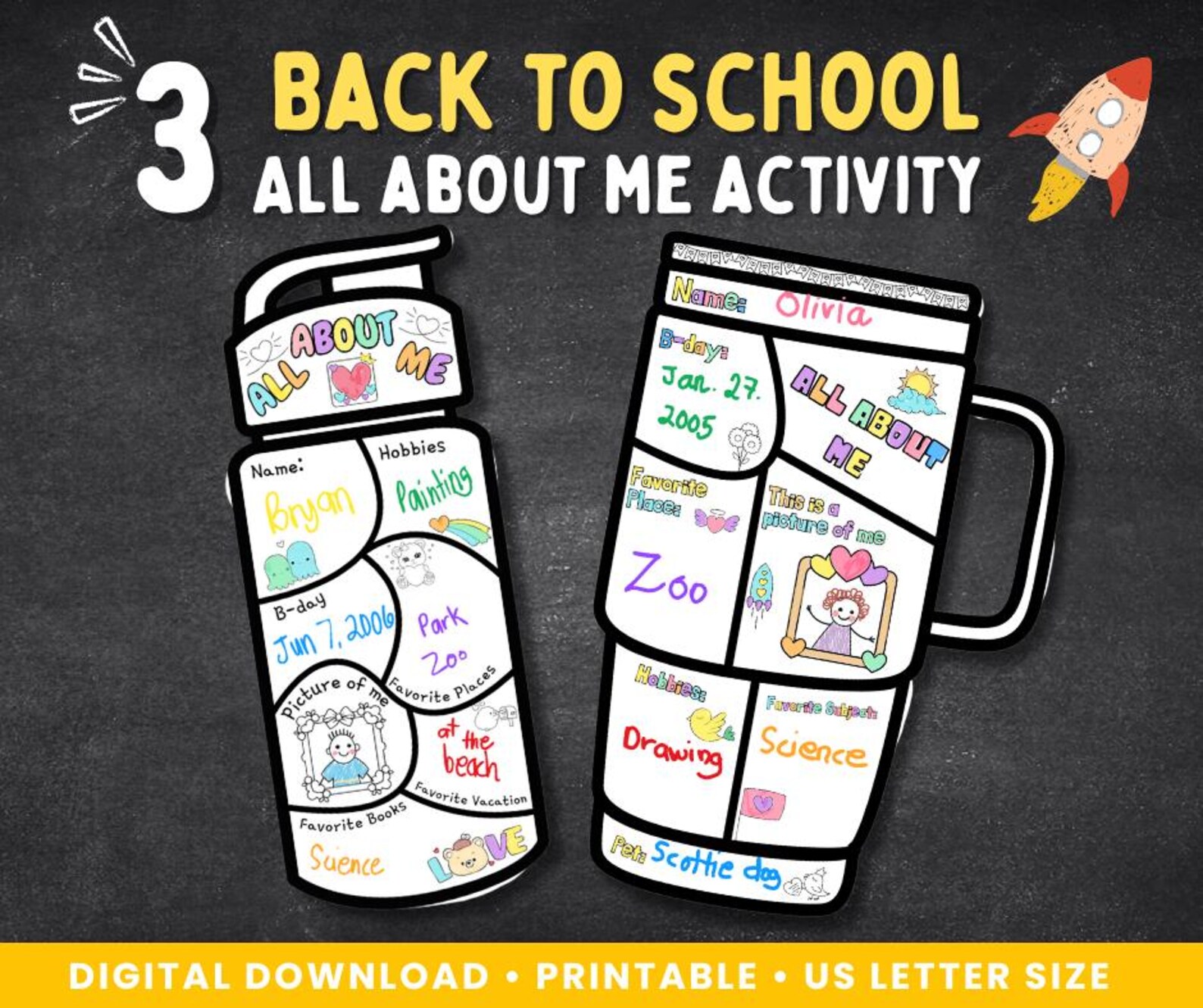 All About Me Printable | First Day of School Activity | Back-to-school ...