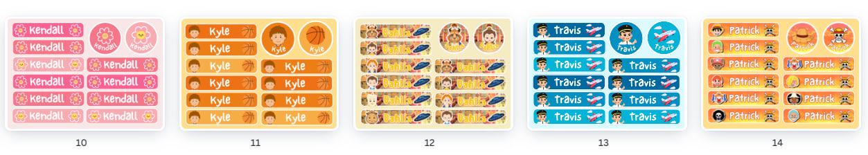 Name Sticker for Kids Template 2 - Etsy