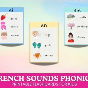 French Sounds Phonics Flashcards, French Classroom 34 Flashcards for ...