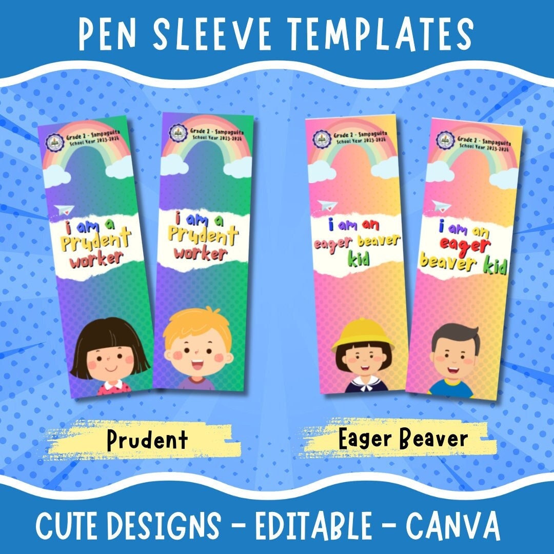 Pen Sleeve Template for Kids , Gift - Etsy