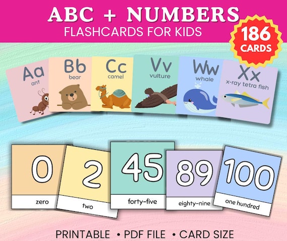 Alphabet Flashcards Printable Uppercase Lowercase Dashed Etsy