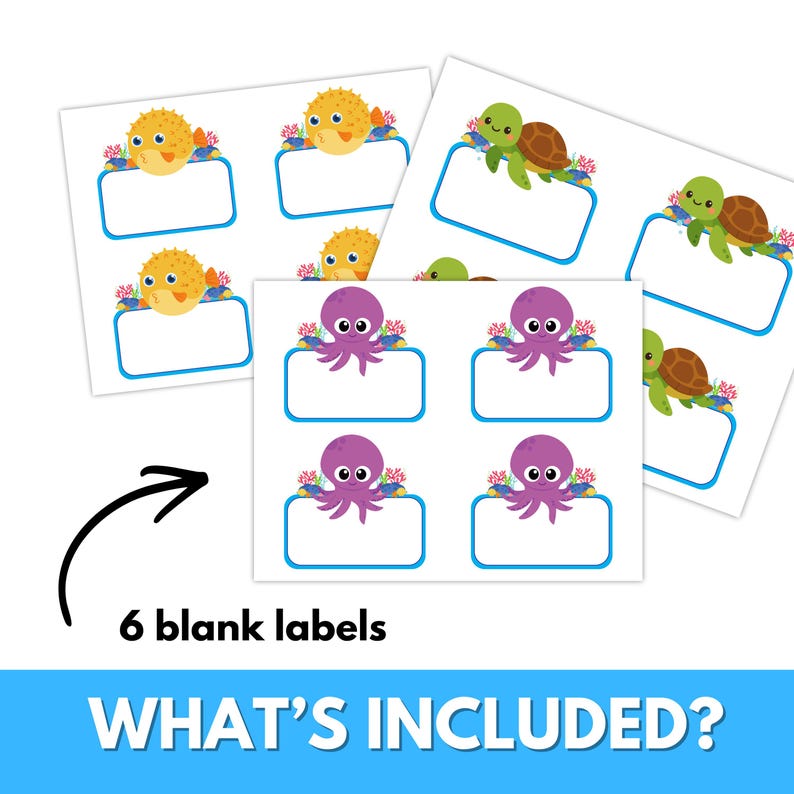 Ocean Cubby Name Tags Editable Beach Student Name Tags Under the Sea ...