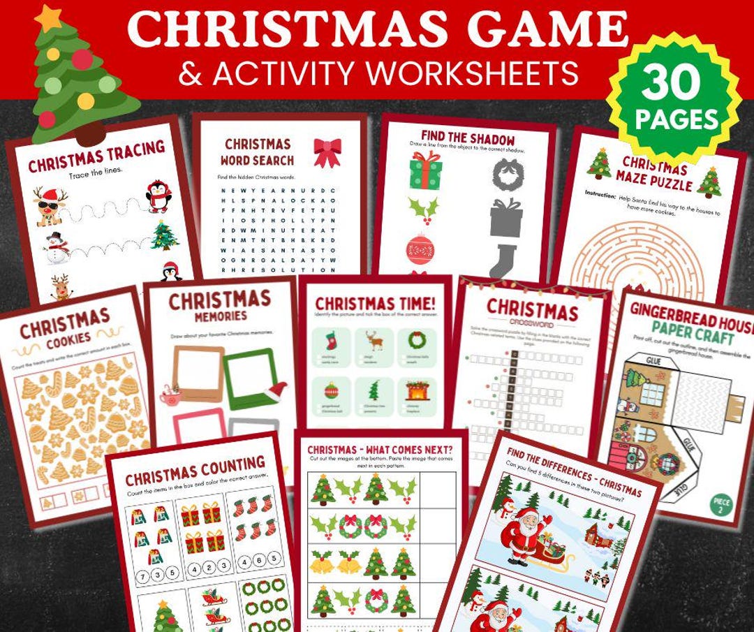 Printable Christmas Game Activities Christmas Party Games Christmas ...