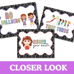 Cute Classroom Rules and Expectations Posters, Editable Rules for ...
