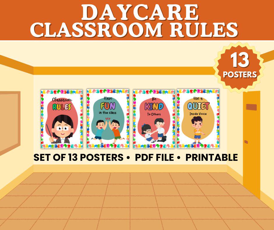 Classroom Rules Printable | Daycare Rules | Classroom Rules | Daycare ...