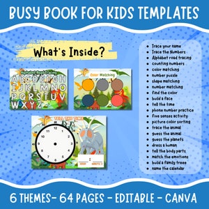 Mega Busy Book Printable Bundle Toddler Learning Binder Editable ...