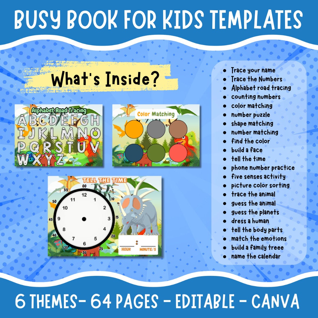 Mega Busy Book Printable Bundle Toddler Learning Binder Editable ...