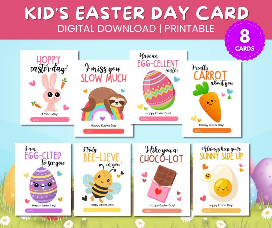Printable Easter Gift Tags for Kids – Colorful Treat Bag Tags & Basket ...