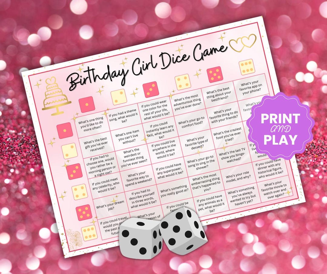 Birthday Dice Game for Parties | Slumber Party Fun | Birthday Trivia ...