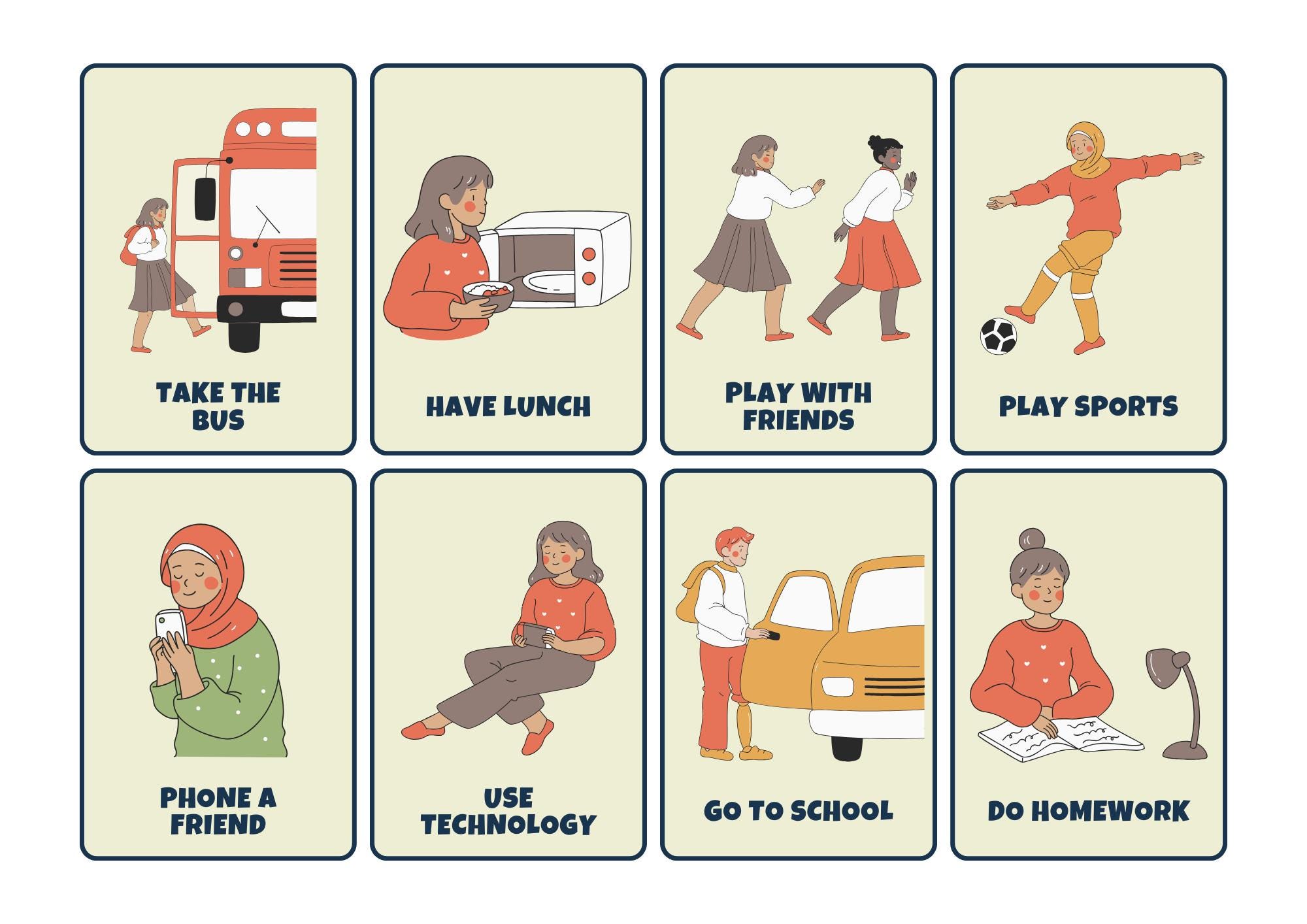 Daily Routine Flashcards for Kids | Montessori Visual Schedule ...