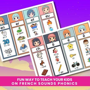 French Phonics Flashcards for Kids | 34 Educational Flashcards for the ...