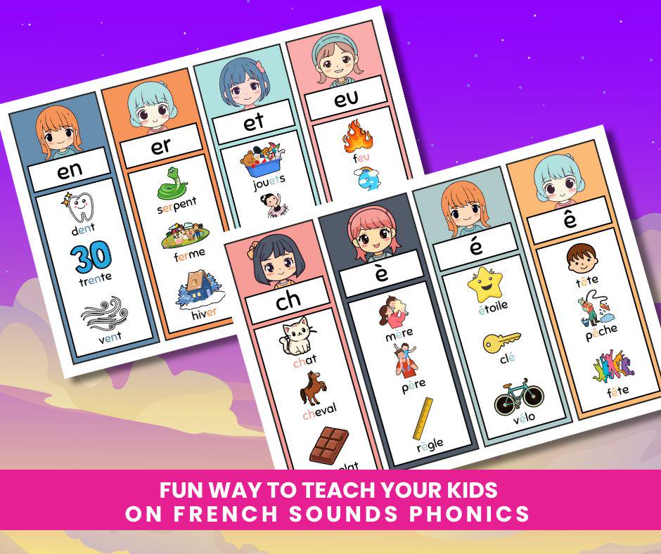French Phonics Flashcards for Kids | 34 Educational Flashcards for the ...