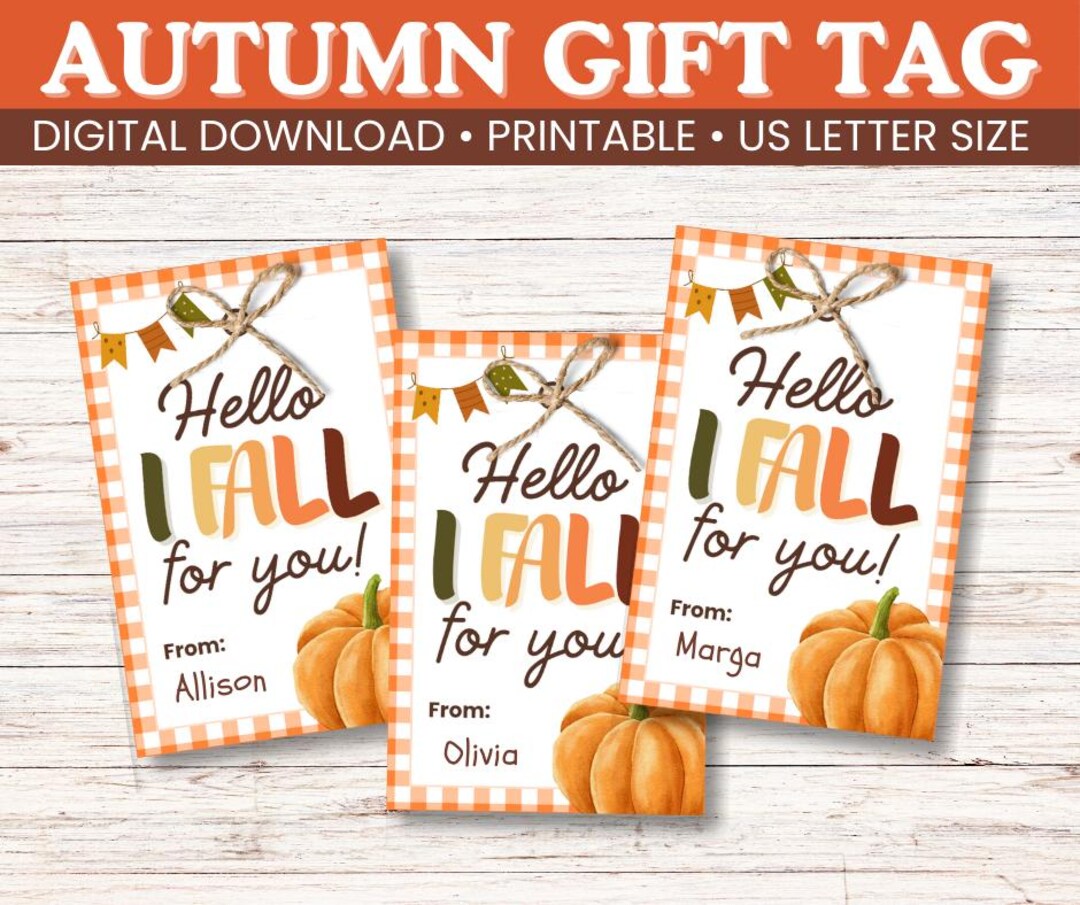 Autumn Gift Tag Printables: Thanksgiving, Halloween, Fall Celebrations ...