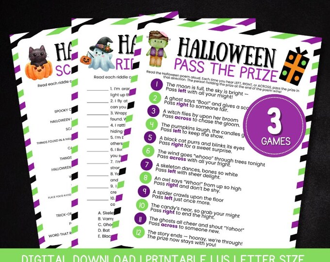 Halloween Pass the Candy Game, Halloween Activity, Pass the Prize Game ...