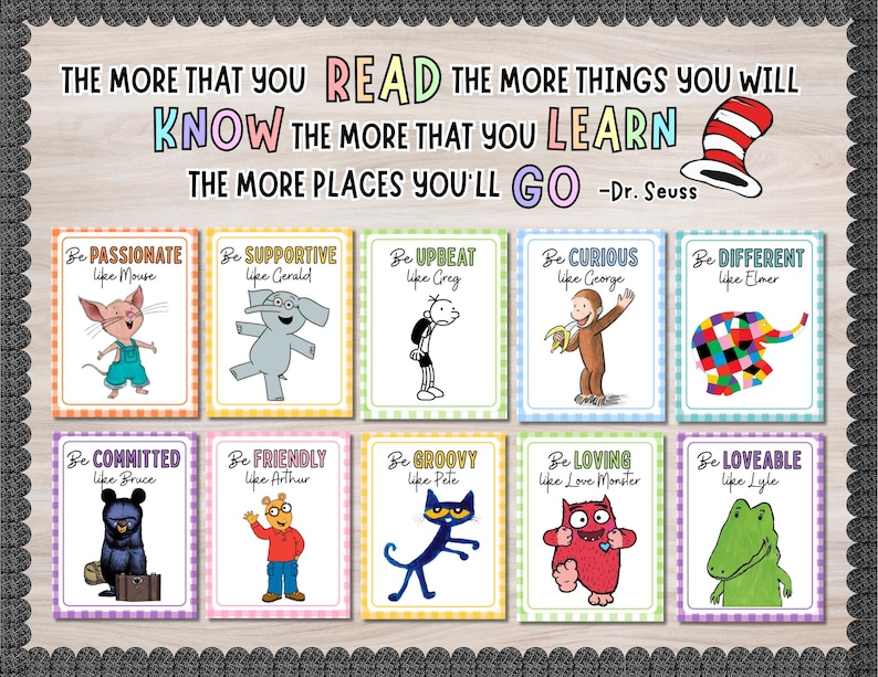 Favorite Primary Book Character Positive Affirmation Quotes Printable ...