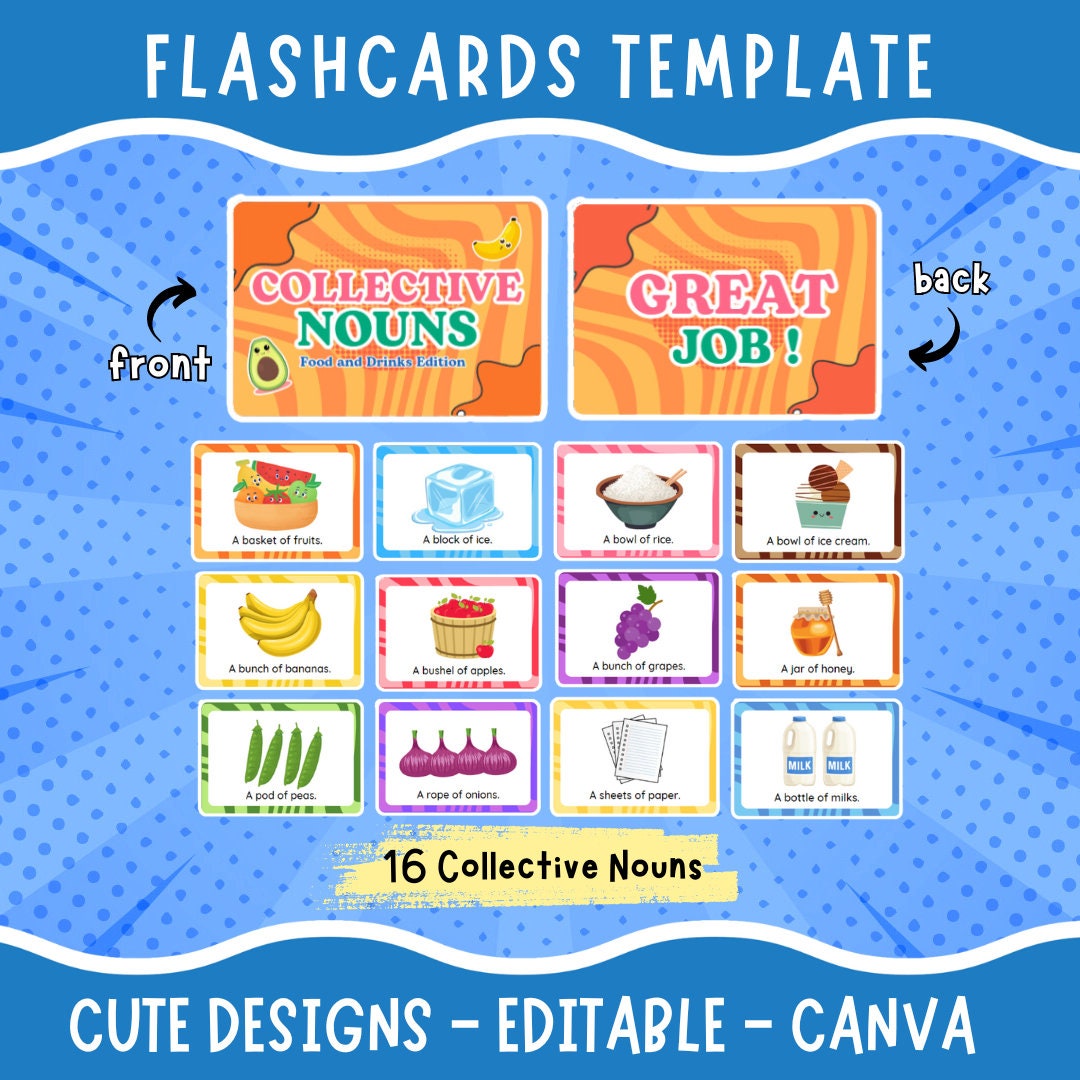 Flashcards Template for Kids Business - Etsy