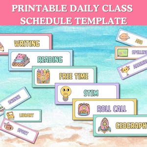 Printable Daily Class Schedule Template | Classroom Daily Timetable ...