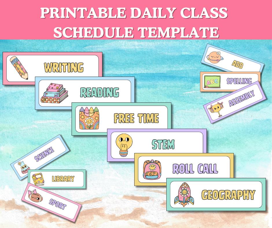 Printable Daily Class Schedule Template | Classroom Daily Timetable ...