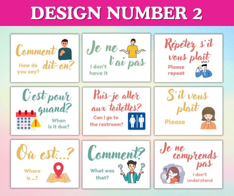 French Classroom Phrases Printable Poster Set – Colorful Bulletin Board ...
