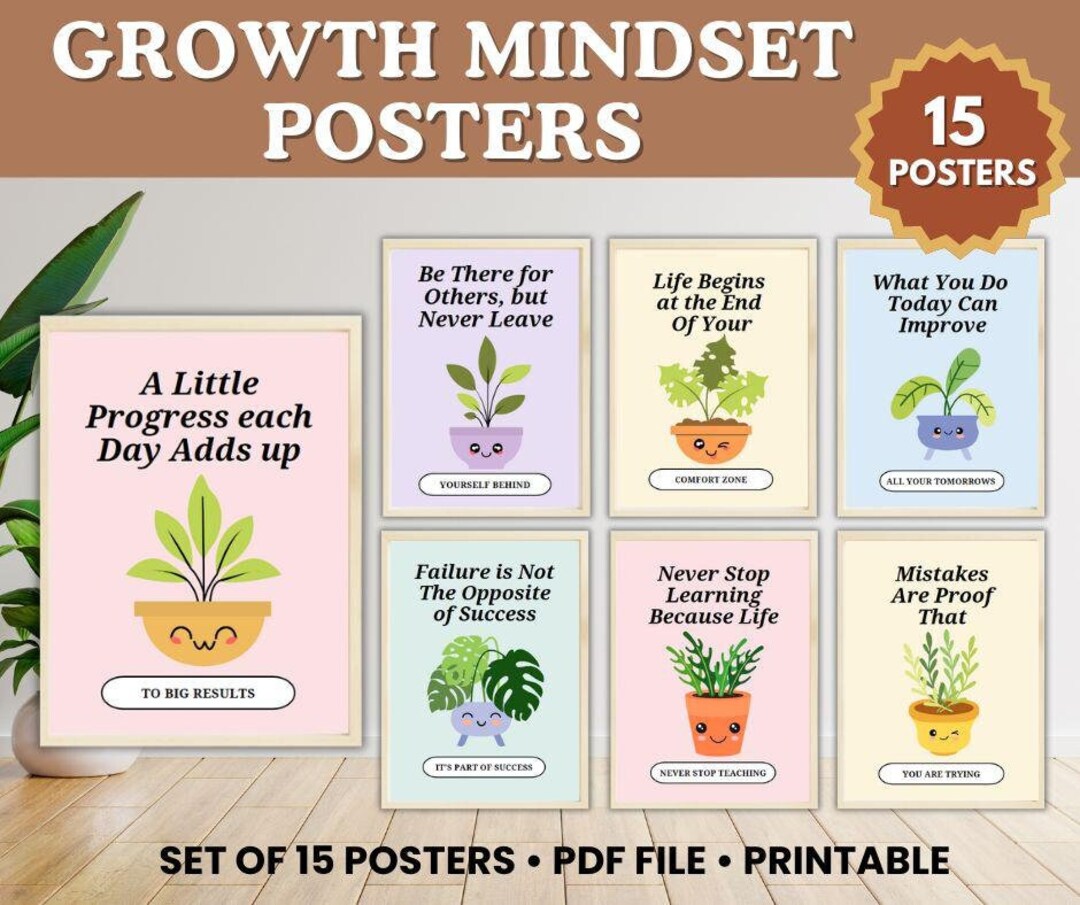 Retro Growth Mindset Posters: Classroom Decor (digital Download) - Etsy