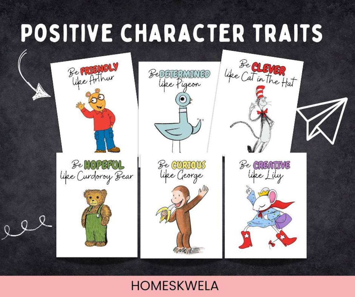 Childrens Book Character Gallery Wall Poster Bundle Positive ...